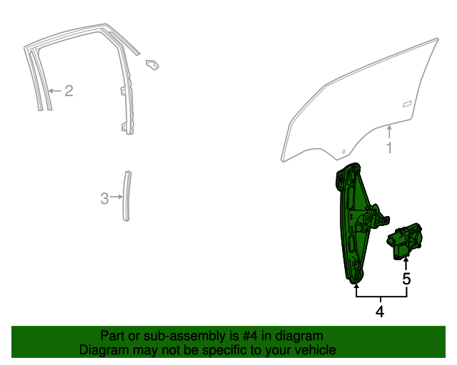 2013-2019 Cadillac XTS Rear Driver Side Door Window Regulator 84570761 ...