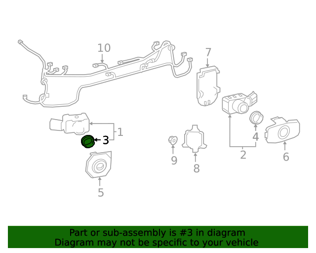 89305-47010 - Park Sensor Cushion - 2019-2021 Toyota | OEM Genuine Parts