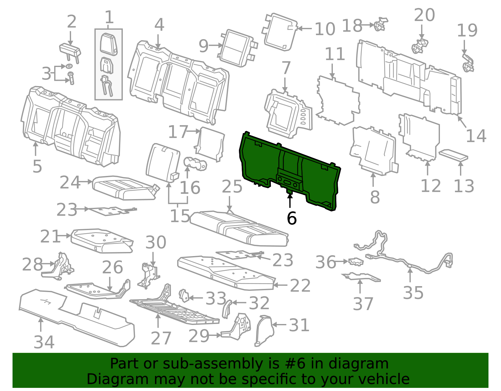 2019-2025 GM Seat Back Frame 84516959 GM | GMPartsDirect.com