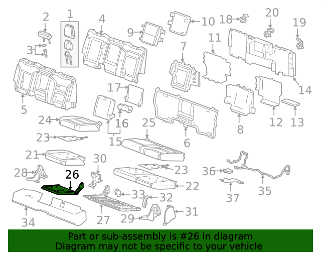 2019-2024 GM Cushion Frame 84834193 GM | GMPartsDirect.com