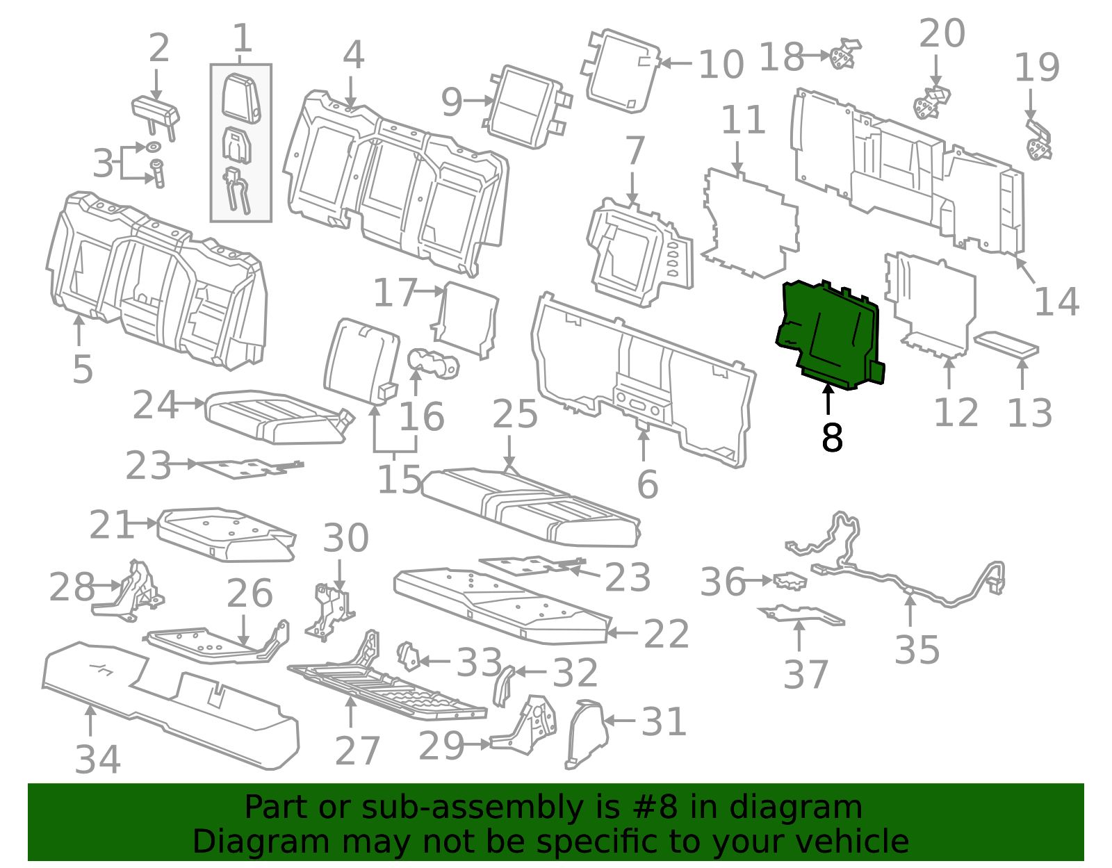 2019-2025 GM Storage Compartment 84429738 | Courtesy Parts