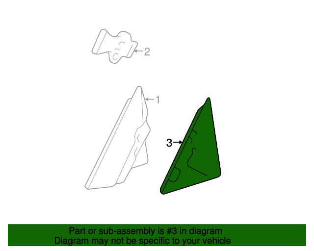 1996-2024 GM Passenger Side Windshield Frame Applique 84734043 GM ...