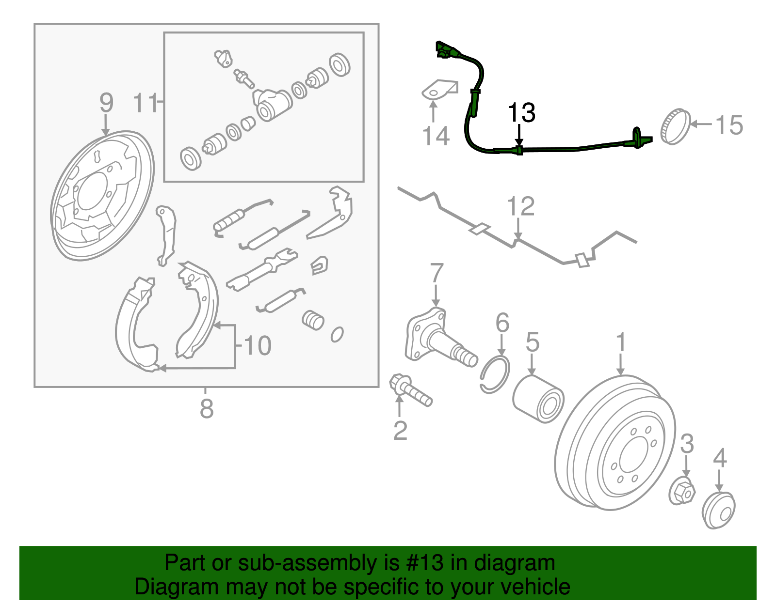 2012-2019 Nissan ABS Wheel Speed Sensor (Rear) 47901-1HA0A | Bill Kay ...