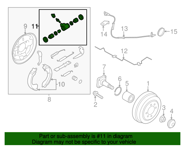 2012-2019 Nissan Wheel Cylinder 44100-3HA0A | Parts for Nissans