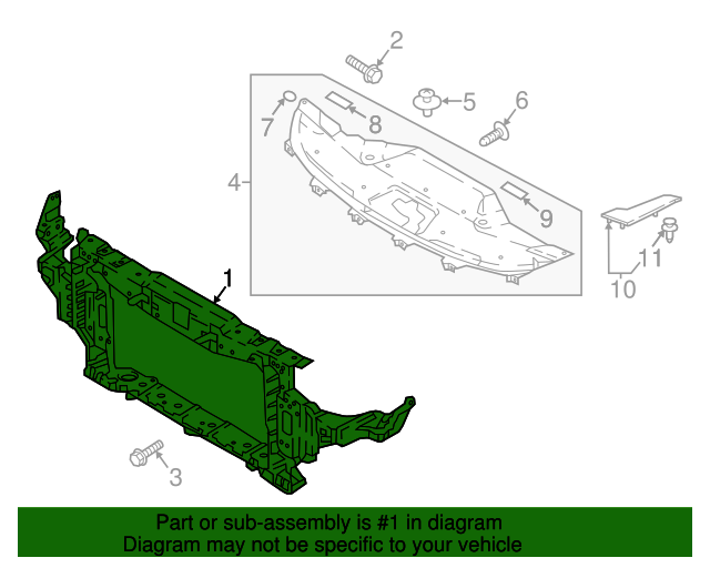 64101-J5000 - Radiator Support 2018-2023 Kia Stinger | Kia.Parts Store