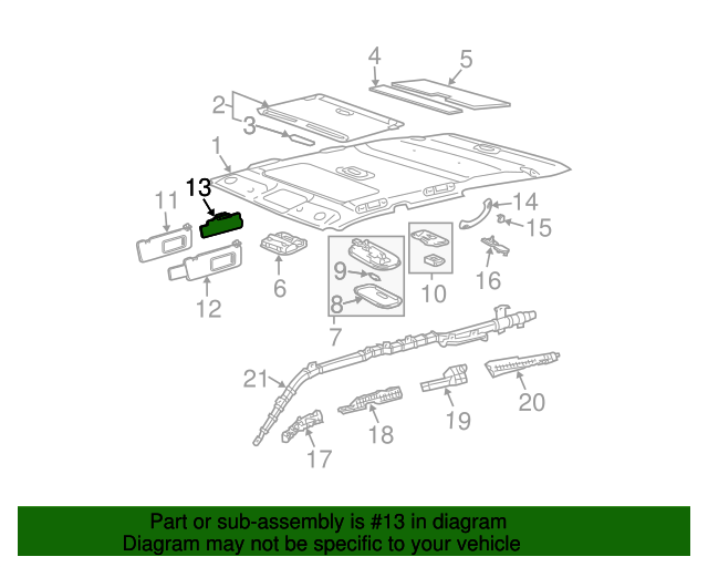 74303-35010-E0 - Sun-Visor Cover - 2003-2009 Toyota 4Runner | Sparks Parts