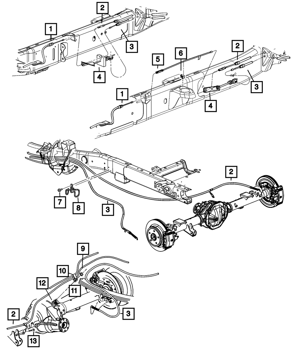 2014-2018 Ram 3500 Parking Brake Cable, Right Rear 68223636AB | Mopar ...