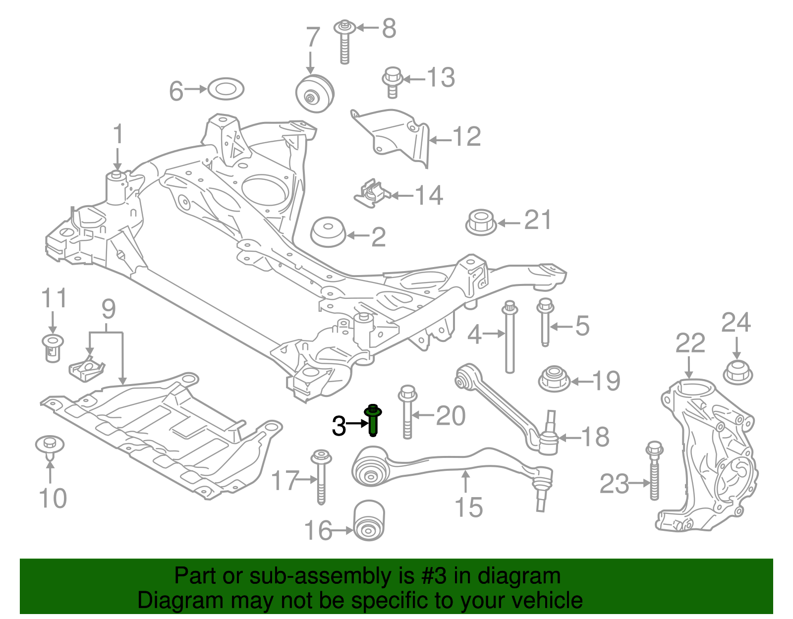 31106793894 - 2015-2020 BMW Suspension Cross-Member Bolt (31-10-6-793 ...