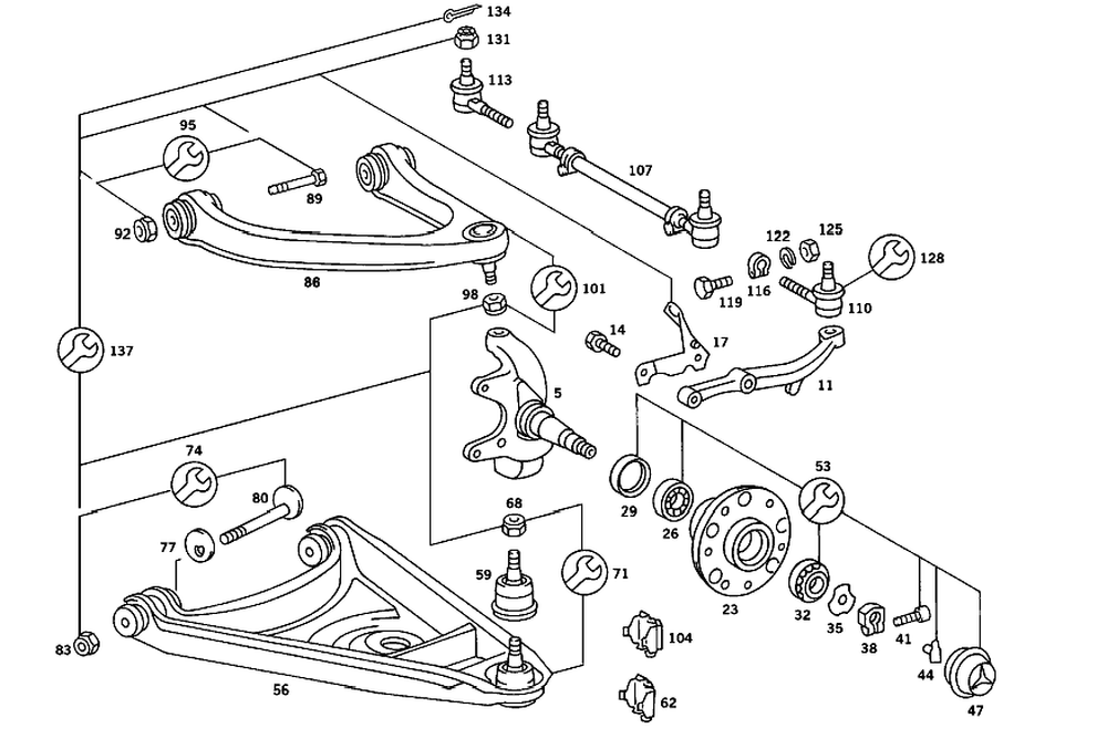 115-330-39-07 - Transverse Control Arm 1954-1985 Mercedes-Benz ...