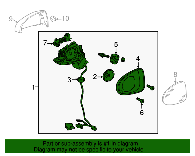 2015-2020 Audi Mirror Assembly 8V5-857-409-AA-9B9 | OEM Parts Online