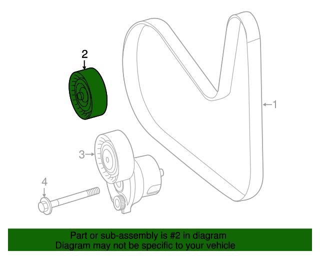 254-202-03-00 - Accessory Drive Belt Idler Pulley 2022-2023 Mercedes ...