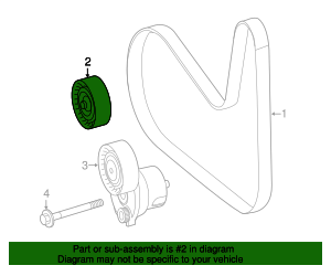 254-202-03-00 - Accessory Drive Belt Idler Pulley 2022-2023 Mercedes ...