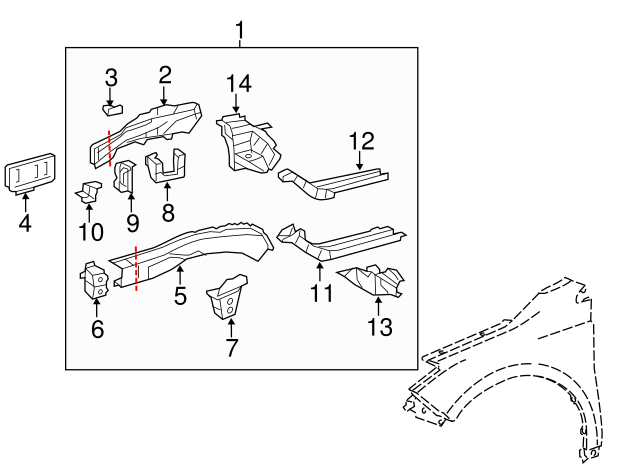 57117-06030 - Rail End - 2002-2018 Toyota | OEM Genuine Toyota Parts