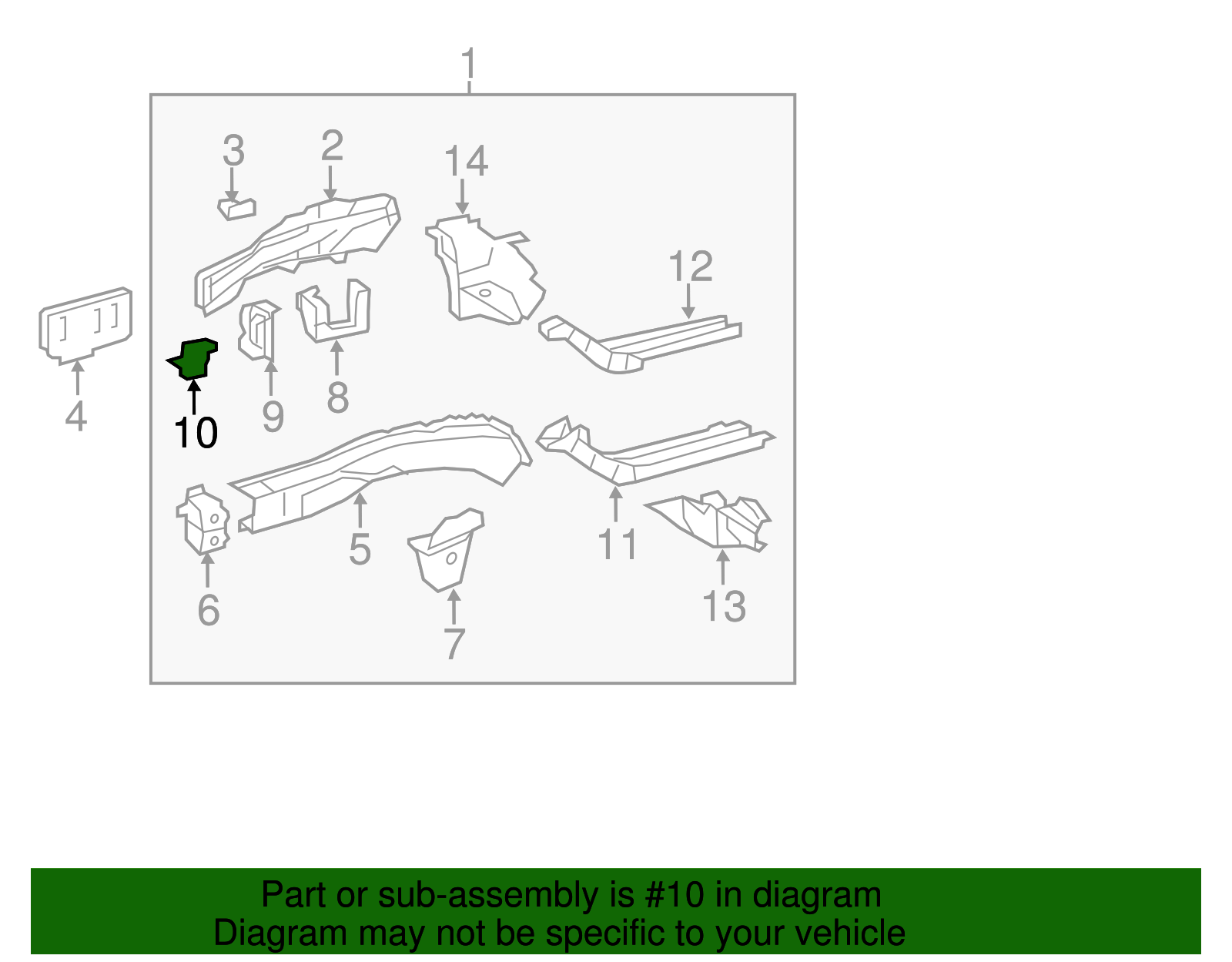 2002-2018 Toyota Gusset 57168-06010 | Toyota Parts Center