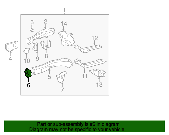 57117-06030 - Rail End - 2002-2018 Toyota | OEM Genuine Toyota Parts