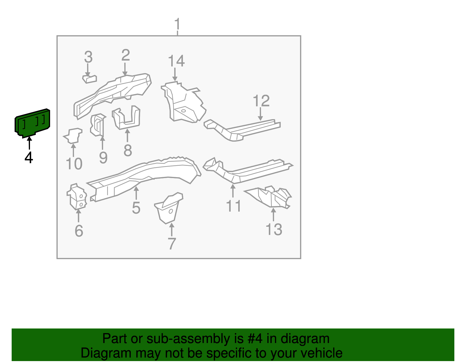 57108-06011 - Rail Extension - 2009-2018 Toyota | OEM Genuine Toyota Parts