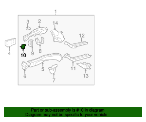 2002-2018 Toyota Fender Gusset 57167-06010 | Toyota Parts Center