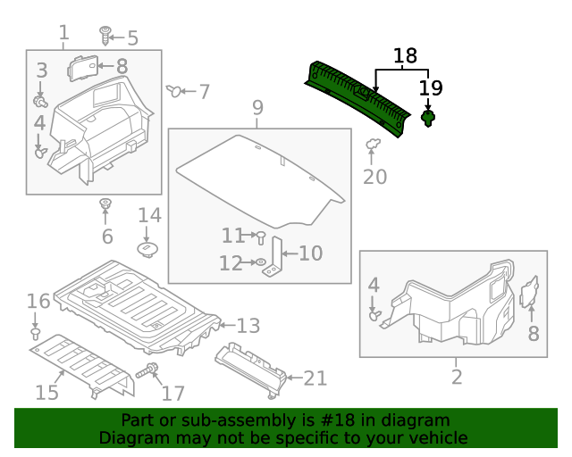 85770-A8500WK - Back Panel Trim - 2017-2020 Kia Optima | Kia Auto Parts