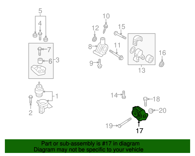 21830-4D500 - Trans Mount 2006-2014 Kia Sedona | Kia.Parts Store
