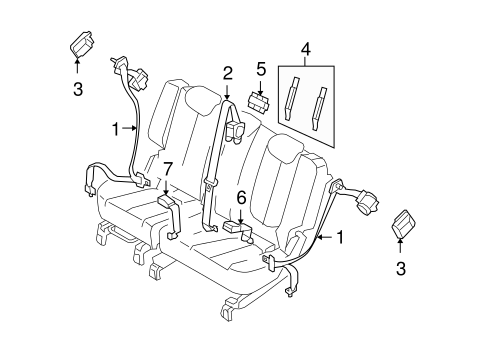Second Row Seat Belts for 2008 Kia Rondo | QuirkParts