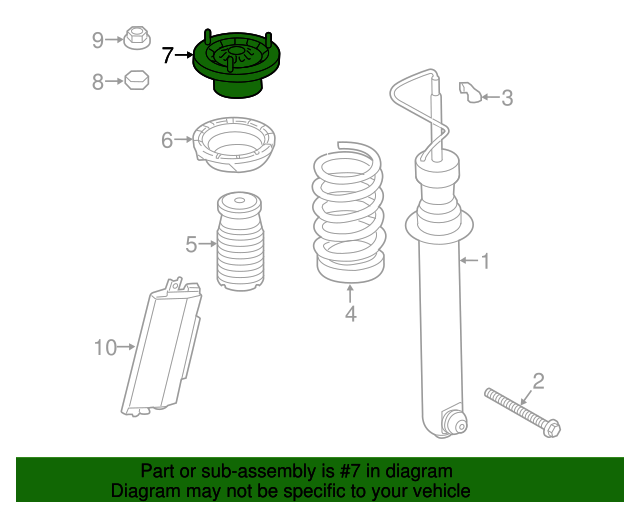 33502284454 - 2012-2019 BMW Suspension Shock Absorber Mount (33-50-2 ...