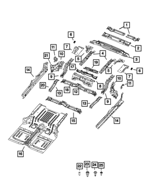 2022-2024 Jeep Wrangler Rear Floor Cross-Member 68411361AB ...