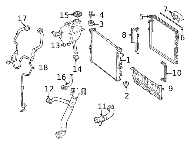 099-505-17-00 - Radiator Support Panel 2020-2024 Mercedes-Benz ...