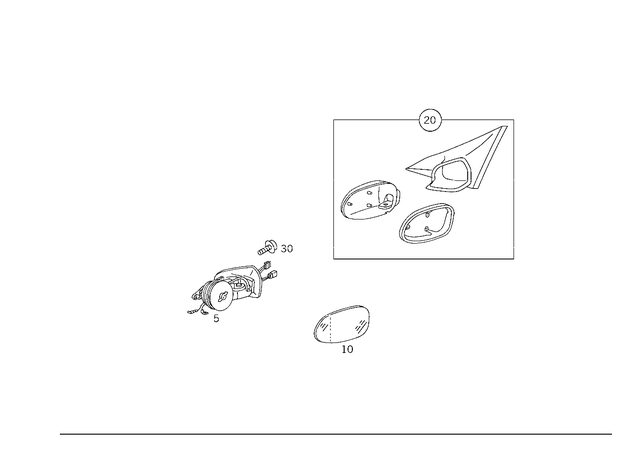 1993-2003 Mercedes-Benz Mirror Glass - Left 208-810-01-21 | Buy ...