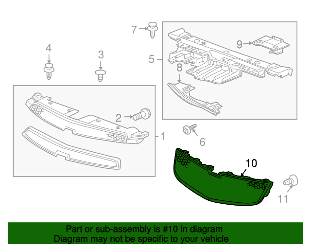 2011-2014 Chevrolet Cruze Front Lower Grille 95225615 GM ...