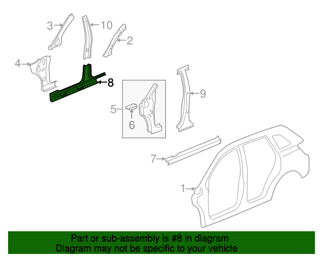 2008-2015 GM Driver Side Rocker Inner Panel 20772571 | GMPartsDirect.com