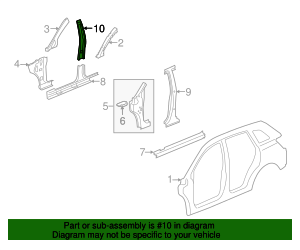 2008-2015 GM Driver Side Center Pillar Inner Panel 19121013 ...