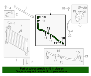 Genuine Lower Hose for 2016-2019 Hyundai Sonata | Part# 25415-E6000 ...
