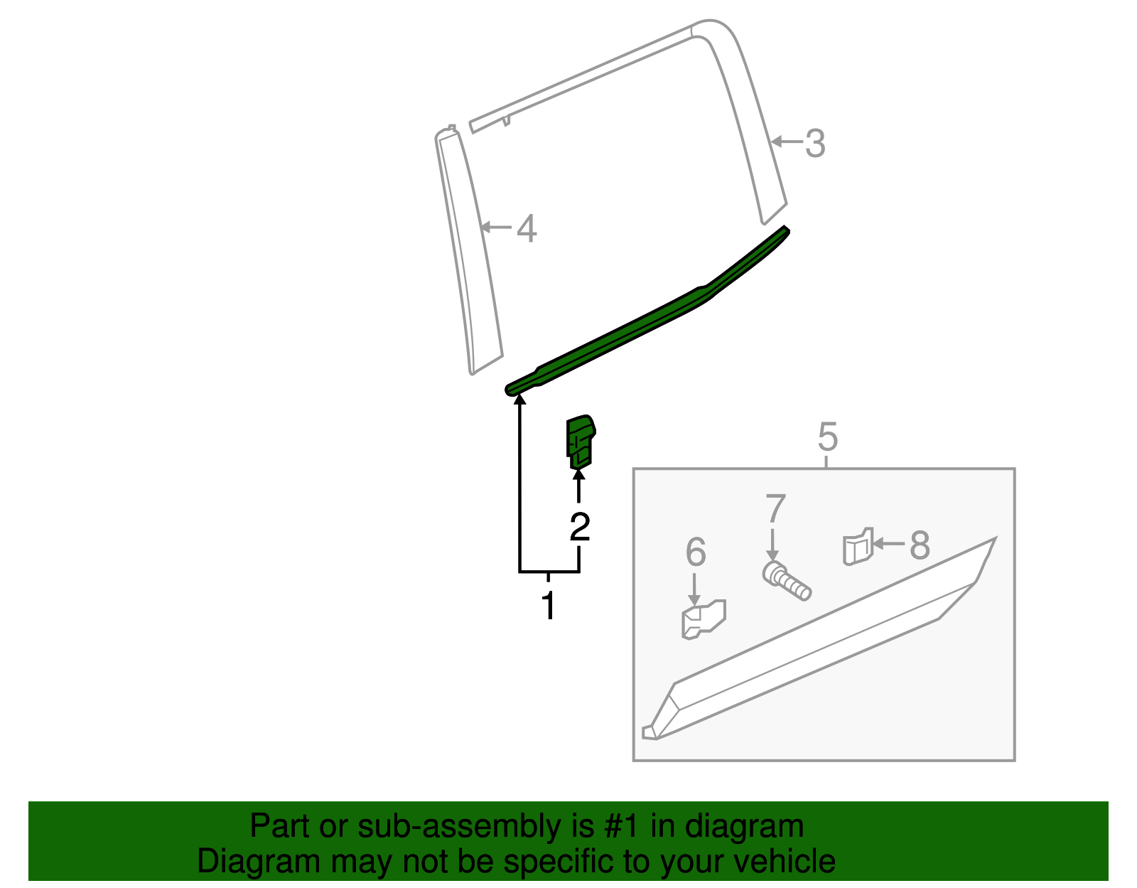 2017-2020 Honda Ridgeline Belt Molding 72910-T6Z-A11 | Retail ...