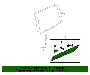 2017-2020 Honda Ridgeline Garnish Assembly, R Rear Door (Lower) 75313 ...