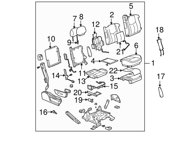 2003-2007 GM Power Seat Control Module - Passenger Side (RH) 19330730 ...