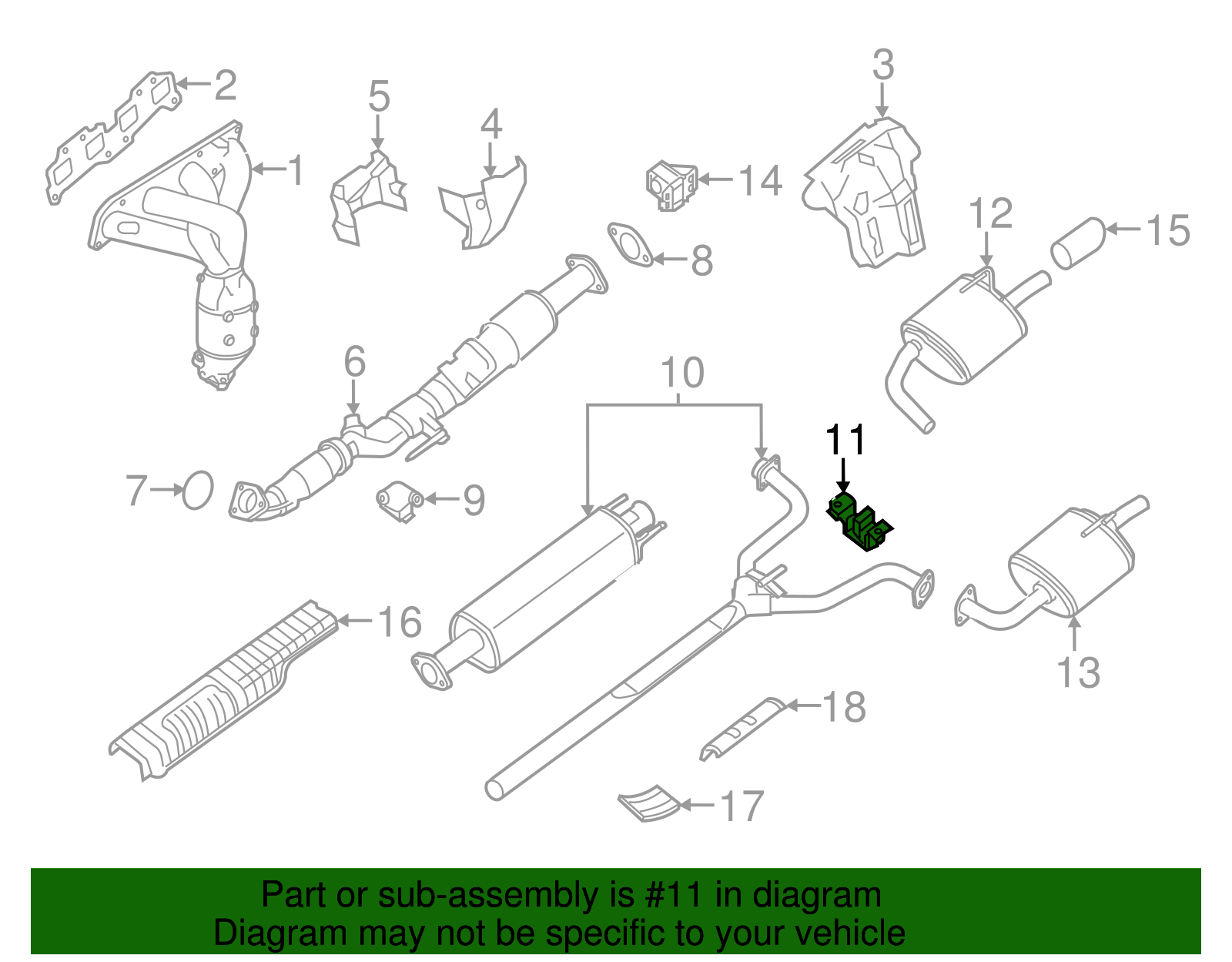 2013-2018 Nissan Front Muffler Mount Bracket 20621-3TA0B | Temecula ...