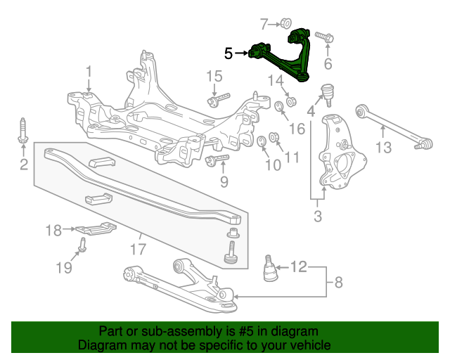 2014-2019 Chevrolet Corvette Rear Passenger Side Suspension Upper ...