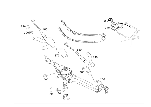 2010-2018 Mercedes-Benz Parts Kit, Wiper Blade 212-820-19-00 ...