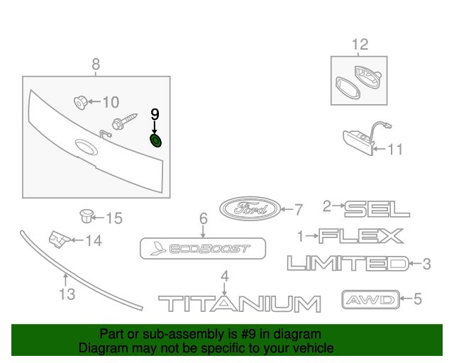 Genuine OEM Ford Part - Applique Clip W716646-S300 | Genuine OEM Ford ...