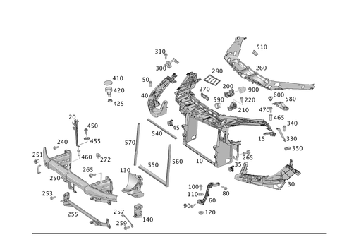 Front Reinforcement and Radiator Support for 2013 Mercedes-Benz ML350 ...