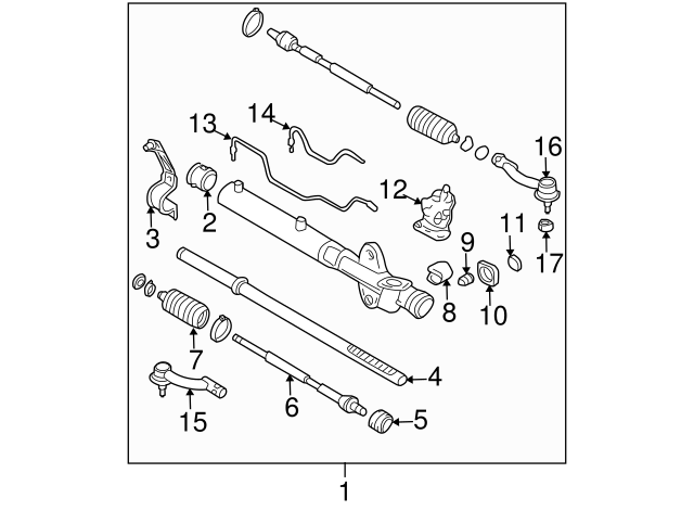 2005-2009 Hyundai Tucson Inner Tie Rod 57724-2E000 | Joseph Airport Hyundai
