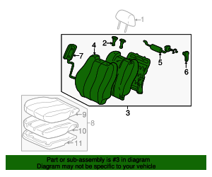 71440-AA230-B0 - Seat Back Assembly 2000-2001 Toyota Solara ...
