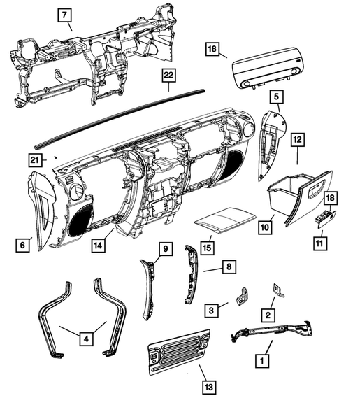 Instrument Panel for 2009 Jeep Wrangler QuirkParts