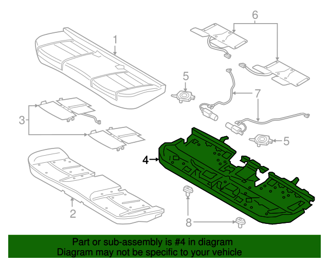 GD9Z-5463160-D - Frame And Spring Rear Seat Cus 2017-2020 Lincoln ...