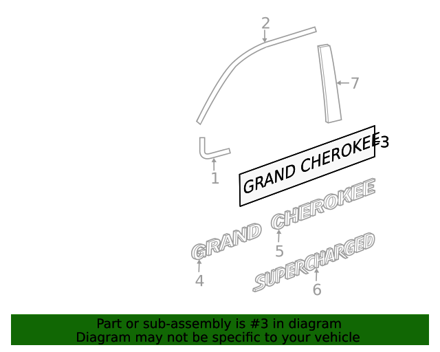 2014-2017 Jeep Grand Cherokee Front Door Nameplate 68110321ac ...