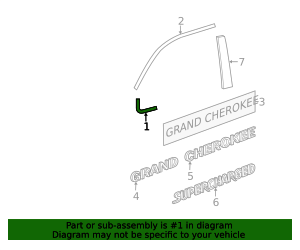 2016-2019 Jeep Grand Cherokee Corner Molding 68257469AB | TascaParts.com
