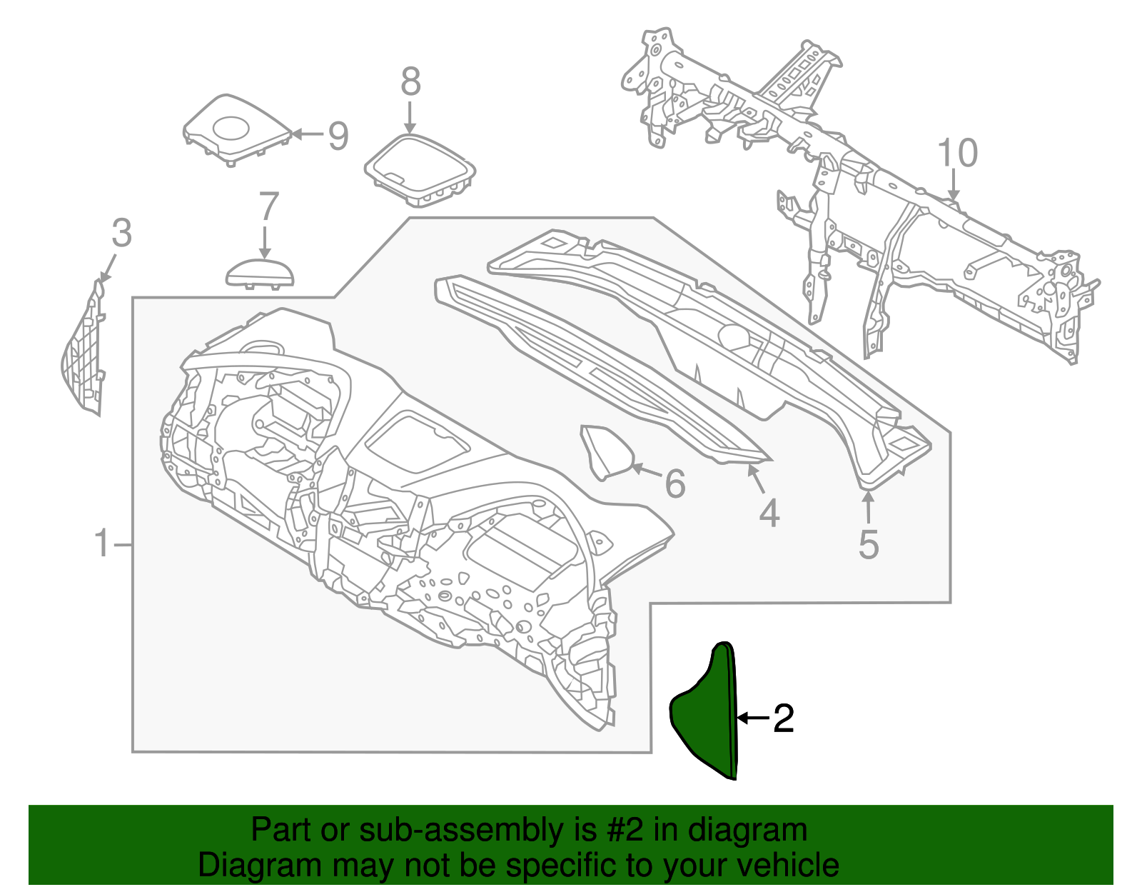 2013-2019 Hyundai Side Cover 84767-2W000-NBC | Hyundai Wholesale Direct