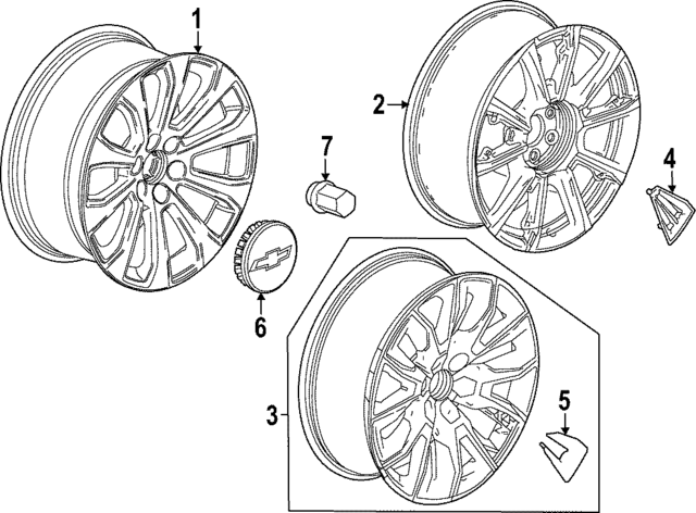 Genuine OEM GM Part - Wheel 2022-2024 Chevrolet 86804453 - Parts ...