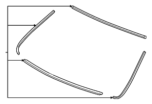 04733-SDN-000 - Rubber Set, Rear Windshield Dam - 2003-2007 Honda ...