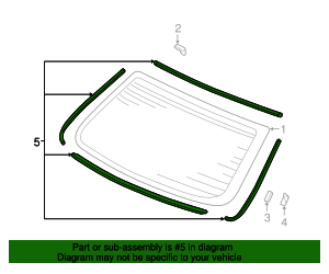 04733-SDN-000 - Rubber Set, Rear Windshield Dam - 2003-2007 Honda ...